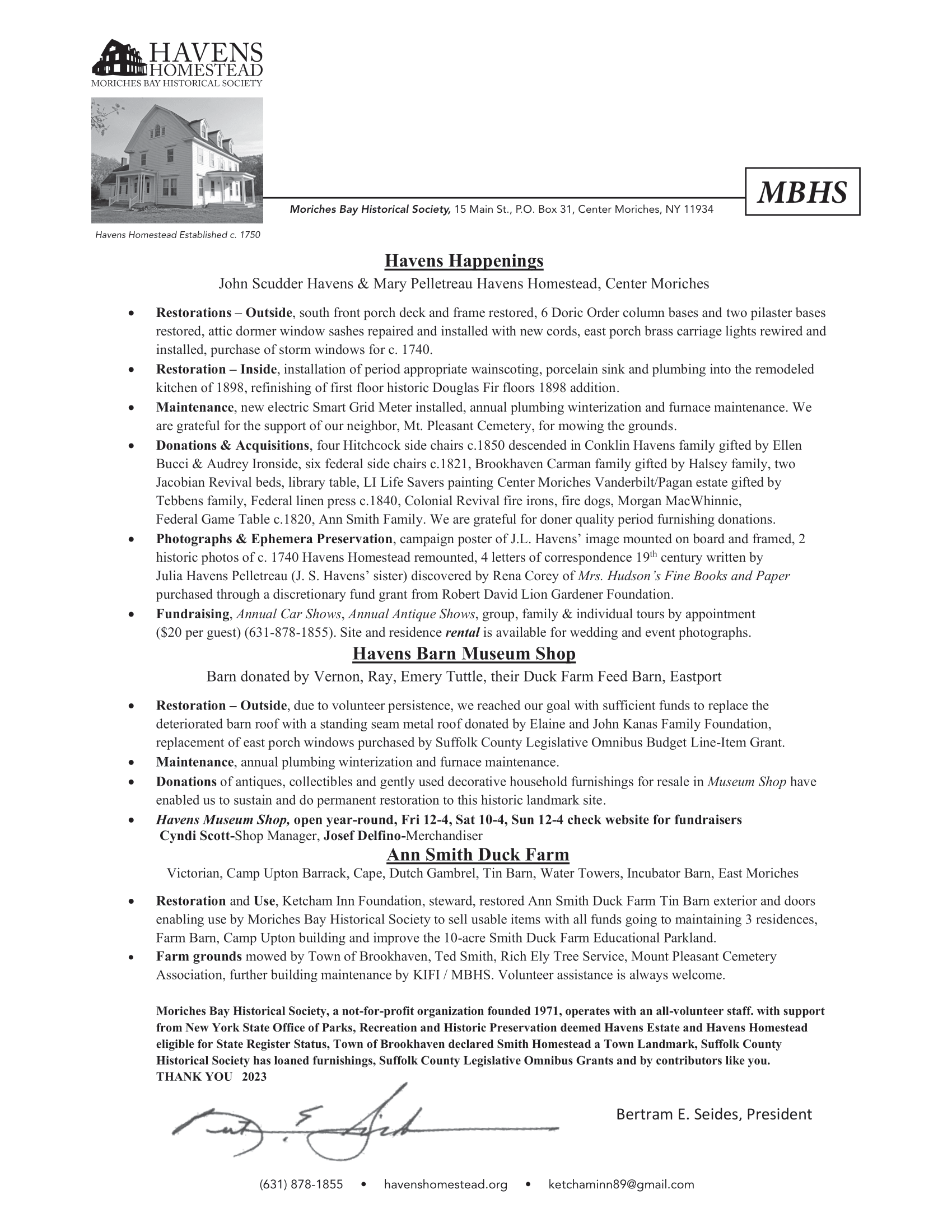 Havens Homestead Newsletter – Havens Homestead